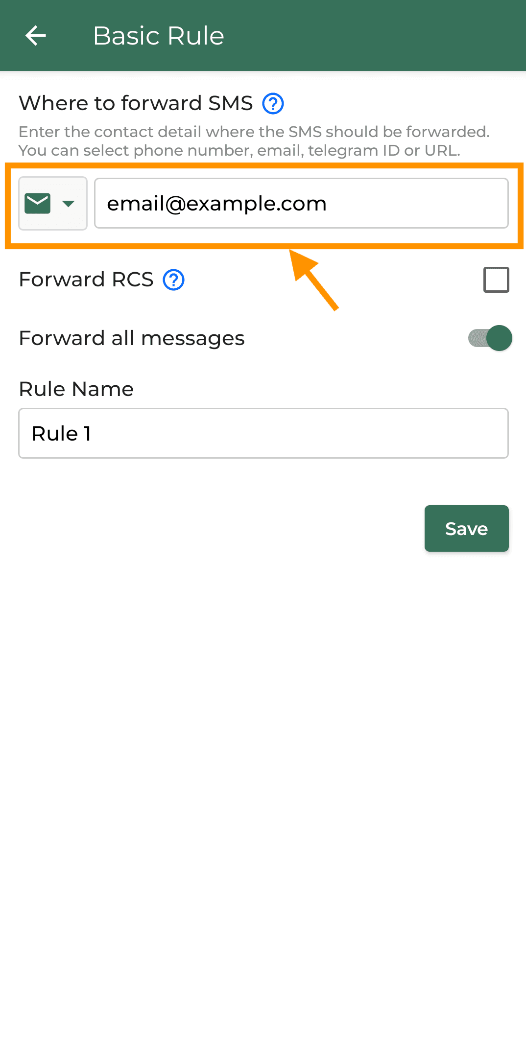 Forward SMS - How to forward text to email